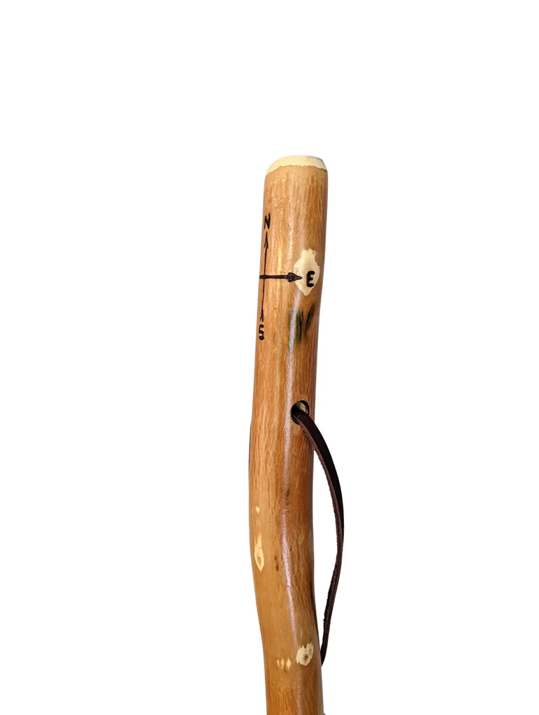 Carving of Compass on Walking Stick, 2D Compass Hicking stick ...