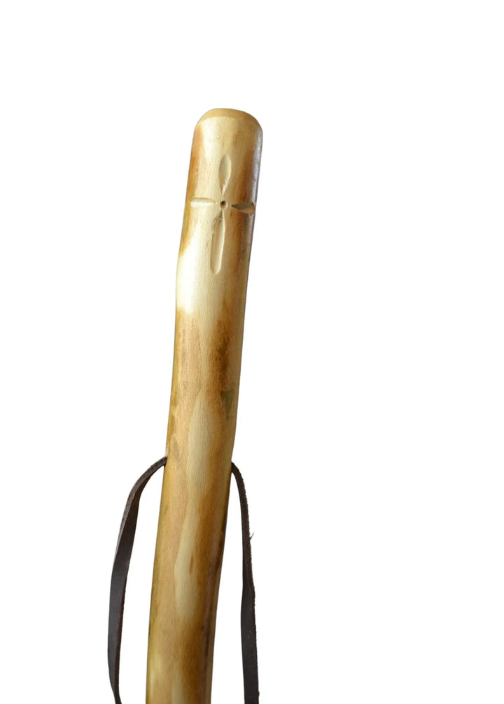 Cross Carved Walking Stick, Hardwood Cross Carving Hiking Staff ...