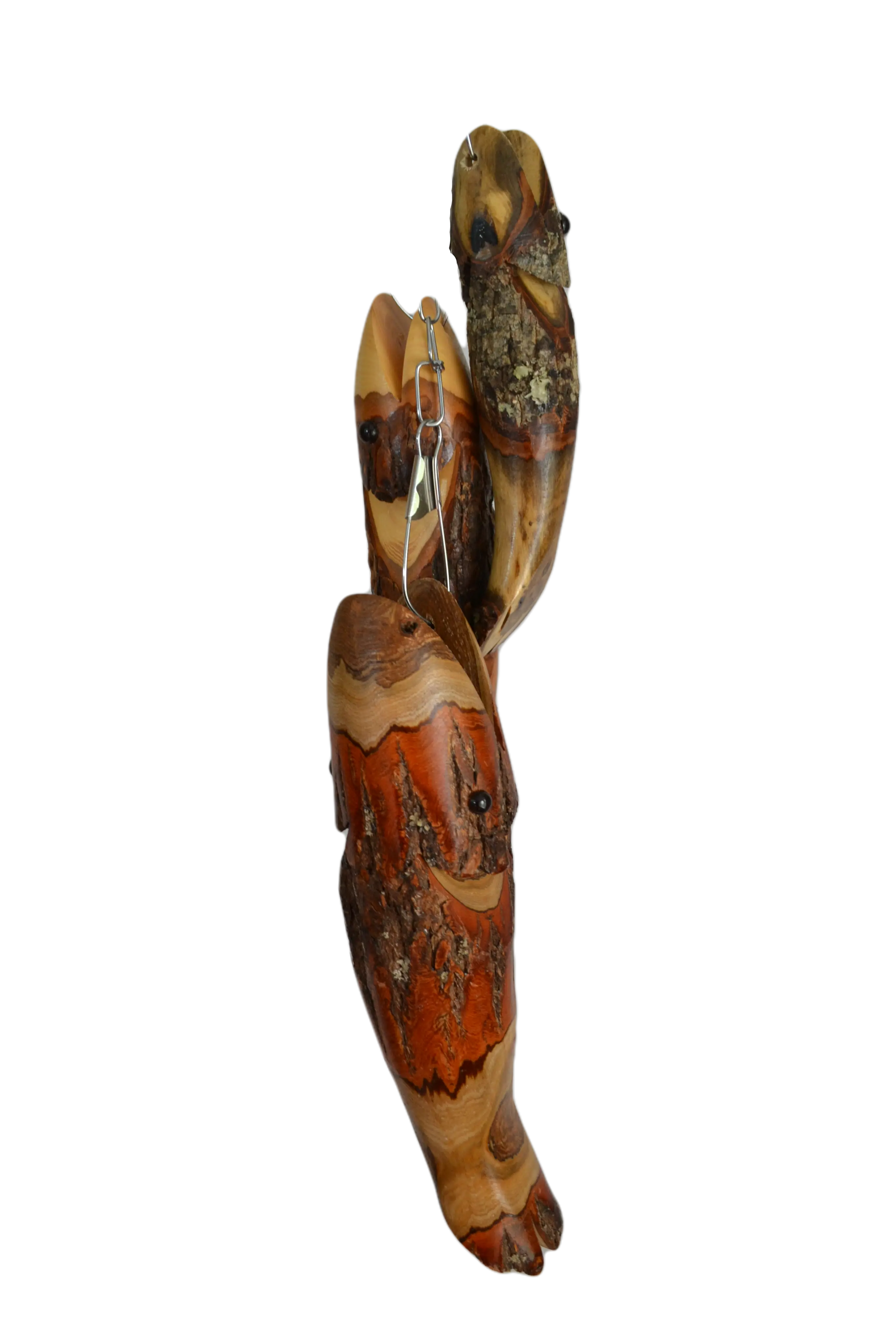 Fish on a Stringer, Wooden Lodge Decor, 3 Fish - Creation Carvings