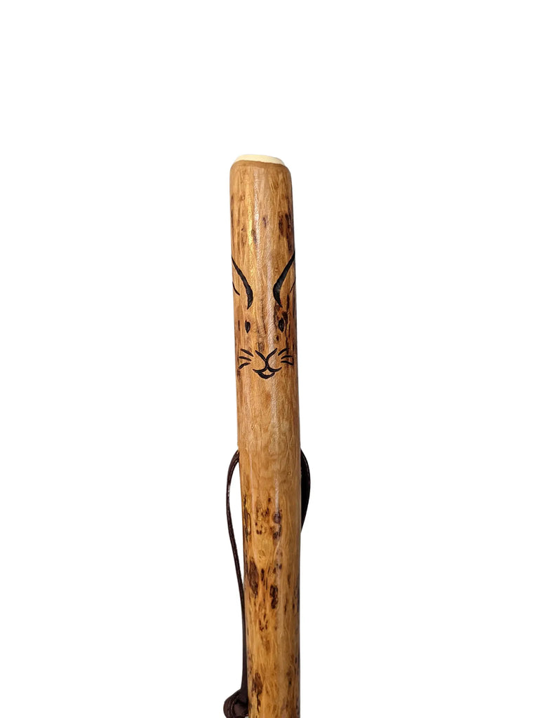 Carving of Rabbit on Walking Stick, 2D Rabbit walking stick carving on ...